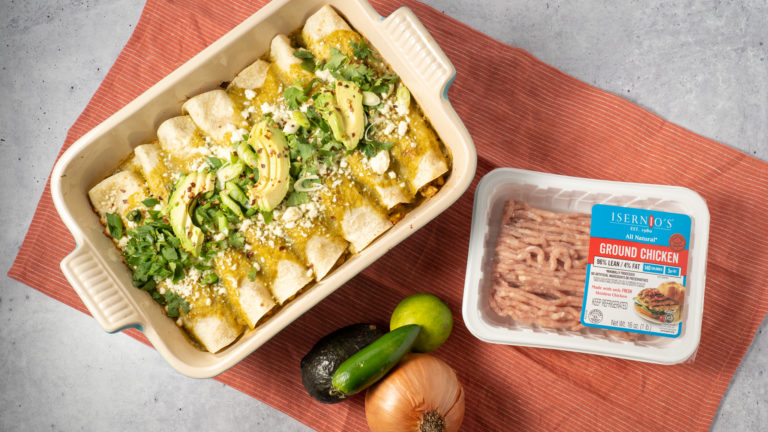 Salsa Verde Ground Chicken Enchiladas - Isernio's Premium